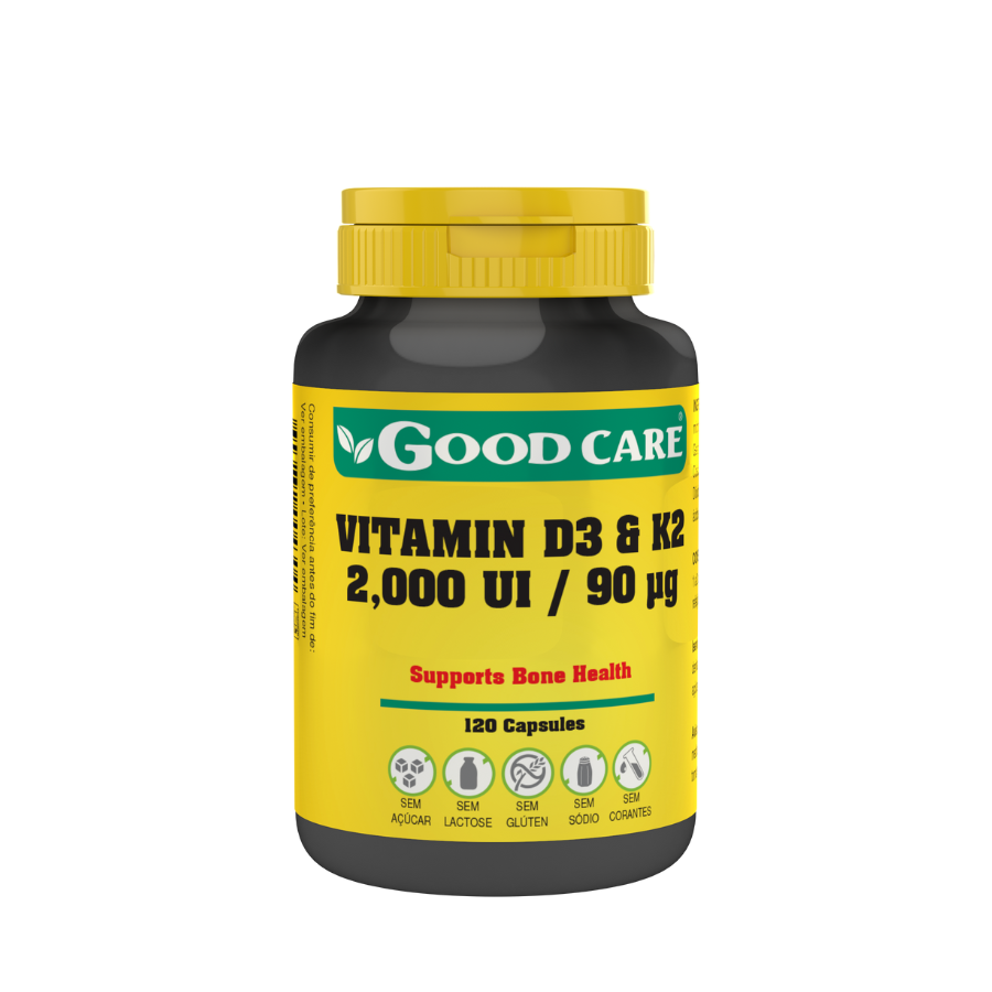 Cápsulas Good Care de vitamina D3 2000 UI y K2 90 mcg x120 – FarmatoGo